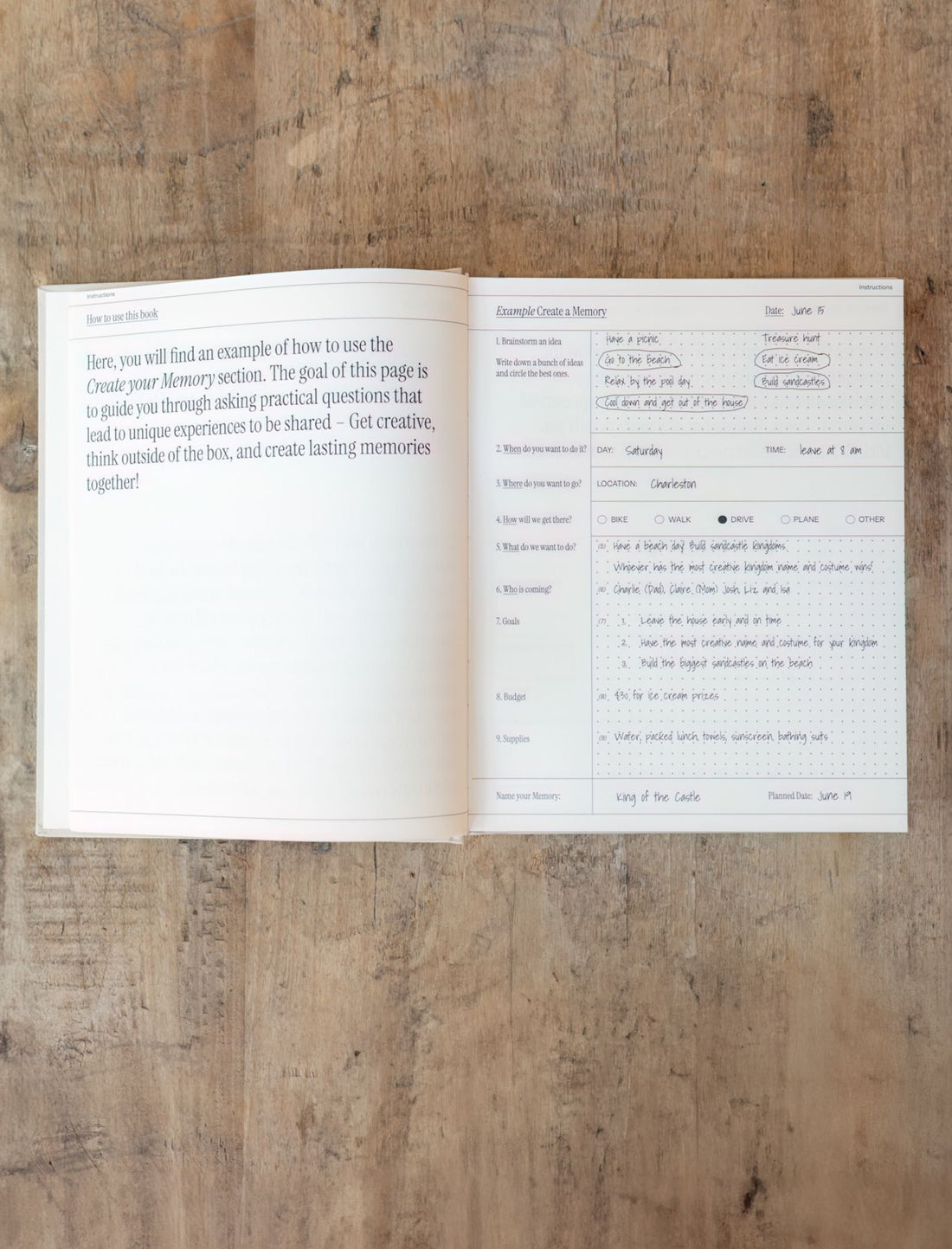 Family Memory Book: 50 memories made together